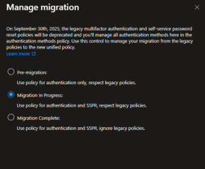 How to migrate legacy authentication policy settings