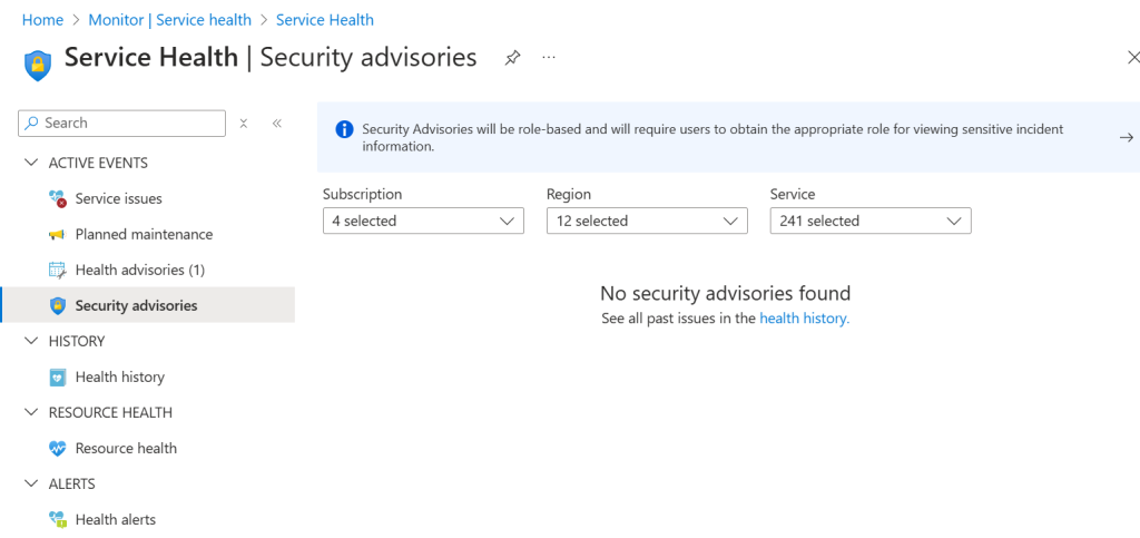 Important Changes to Azure Service Health Security Advisories