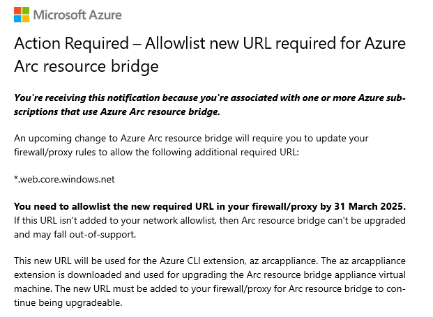 Action Required – Upcoming changes to Azure Arc resource bridge